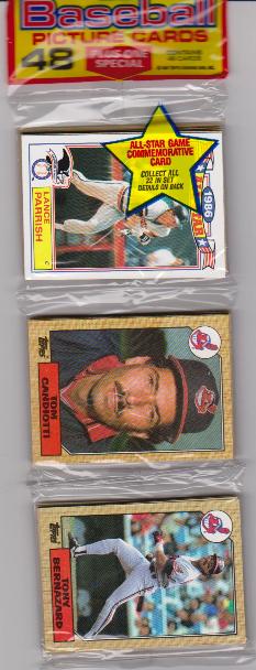 1987 Topps Baseball 49 Card Rack Pack w/ Lance Parrish On Front ...