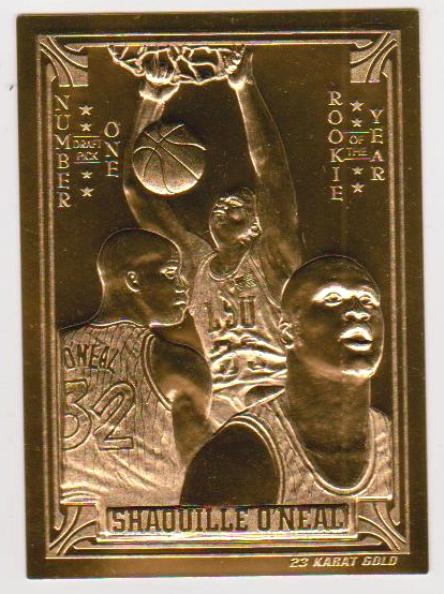 23kt Gold - Shaquille O'Neal 1994 Classic Gold Card (1/24,900 ...