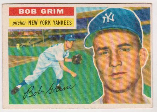 1956 Topps Baseball Bob Grim #52 Card | Property Room