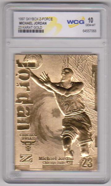 Graded Gem Mint 10 - Michael Jordan 1997 Skybox Z-Force 23 Kt Gold Card ...