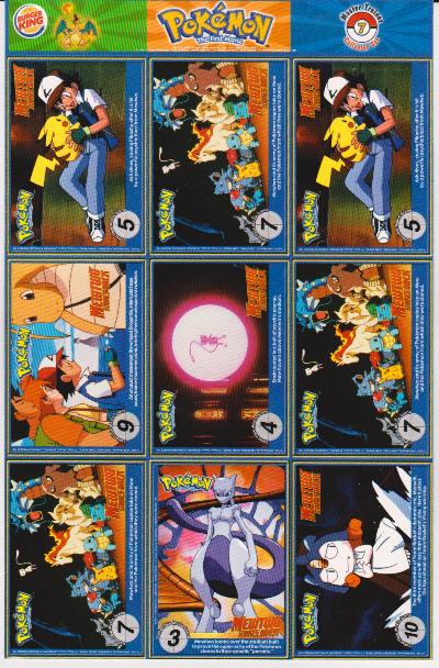 1999 Pokemon Master Trainer Collector Set Uncut 9 Card Sheet #7 ...