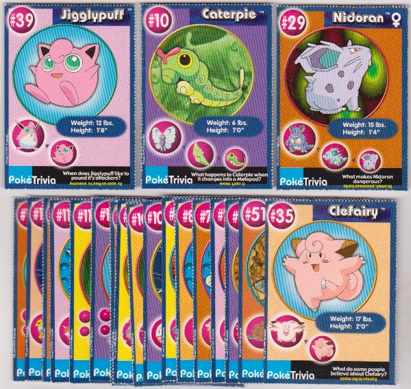 20 Different 1999 Pokemon Master Trainer Cards From Burger King Set w ...