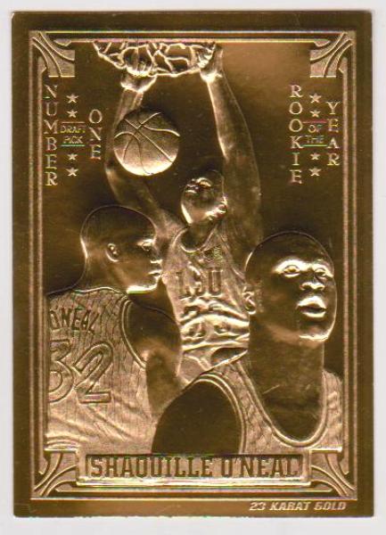 23 kt Gold - Shaquille O'Neal 1994 Classic Gold Card (1/24,900 ...