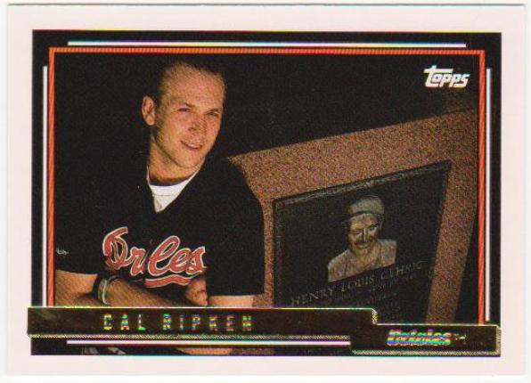1992 Topps Gold Pre-Production Cal Ripken, Jr. #40 Sample Card ...