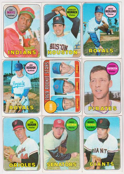 9 Different 1969 Topps Baseball Cards - Vintage Lot | Property Room