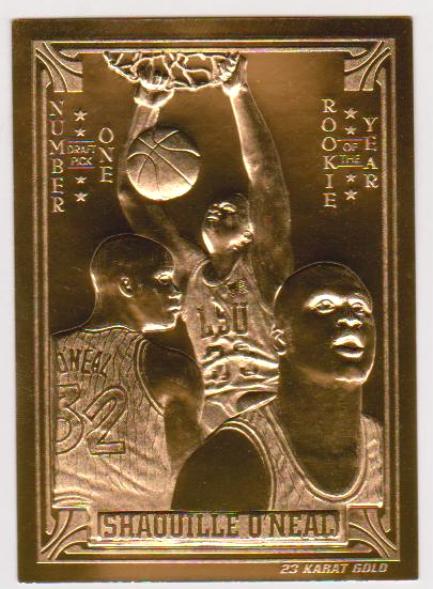 23 kt Gold - Shaquille O'Neal 1994 Classic Gold Card (1/24,900 ...