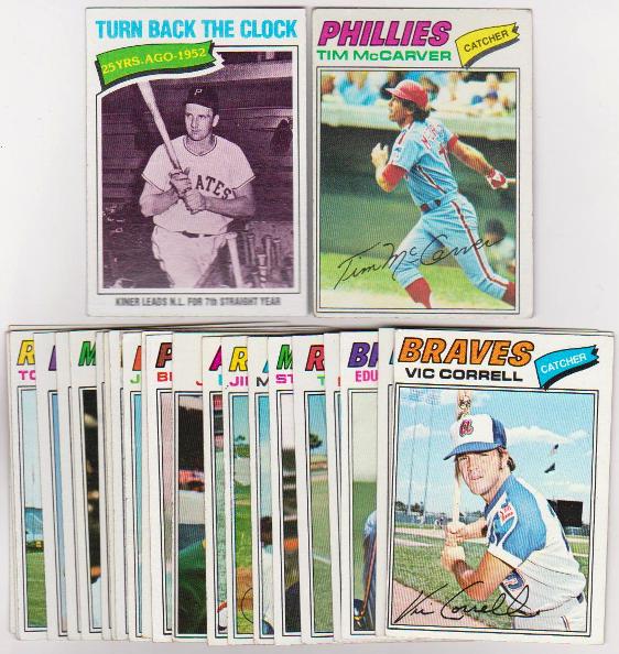 25 Different 1977 Topps Baseball Cards w/ Ralph Kiner Turn Back The ...