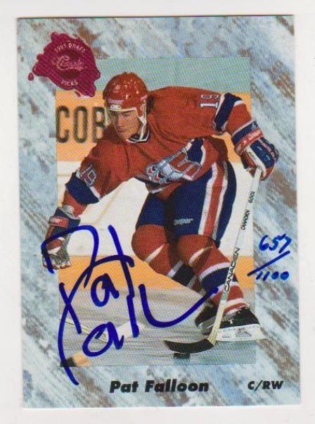 Signed - Pat Falloon 1991 Classic Draft Picks Certified Autographed ...