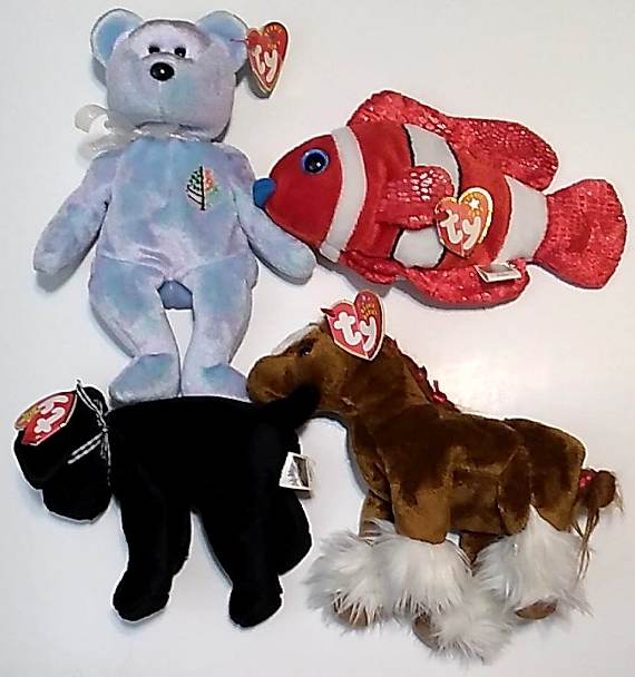 4 Different Ty Beanie Babies - 1999-2001 - w/ Issy The Four Seasons ...