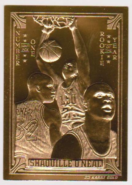 23 kt Gold - Shaquille O'Neal 1994 Classic Gold Card (1/24,900 ...
