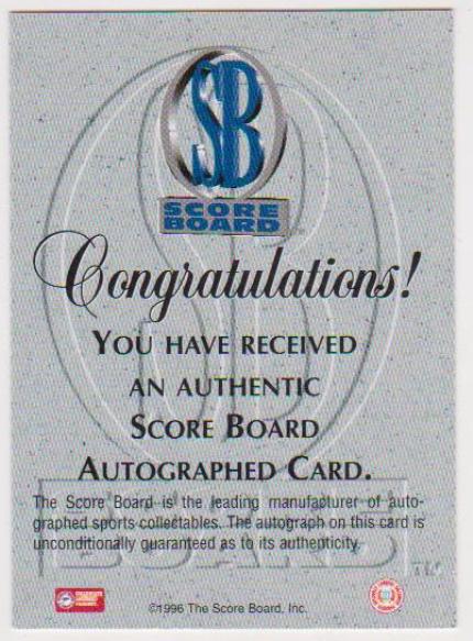 Signed Rookie - Travis Knight 1996 Score Board Autographed Basketball ...