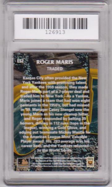 Graded Gem Mint 10 - Roger Maris 1994 Ted Williams Maris RED Etched In ...