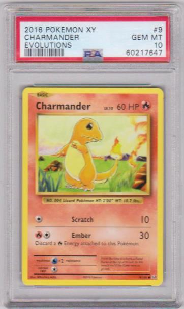Graded PSA Gem Mint 10 - Charmander 2016 Pokemon XY Evolutions #9 Card ...