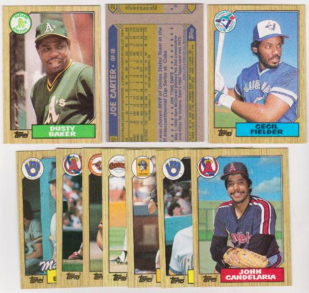 ERROR LOT - 10 Different 1987 Topps Baseball Wrong Back Errors - Cecil ...
