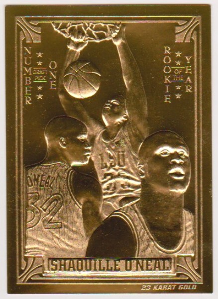 23 kt Gold - Shaquille O'Neal 1994 Classic Gold Card (1/24,900 ...