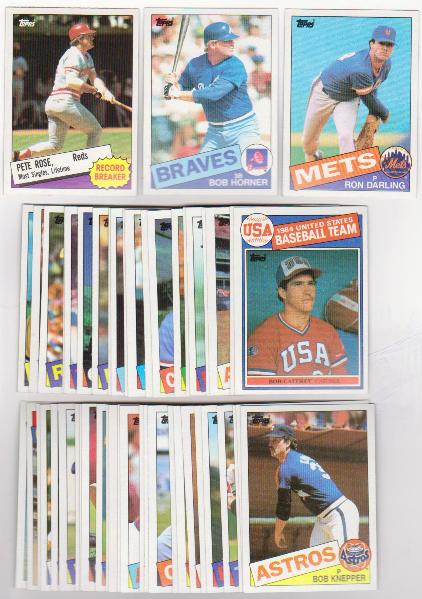 50 Different 1985 Topps Baseball Cards - Pete Rose + More | Property Room