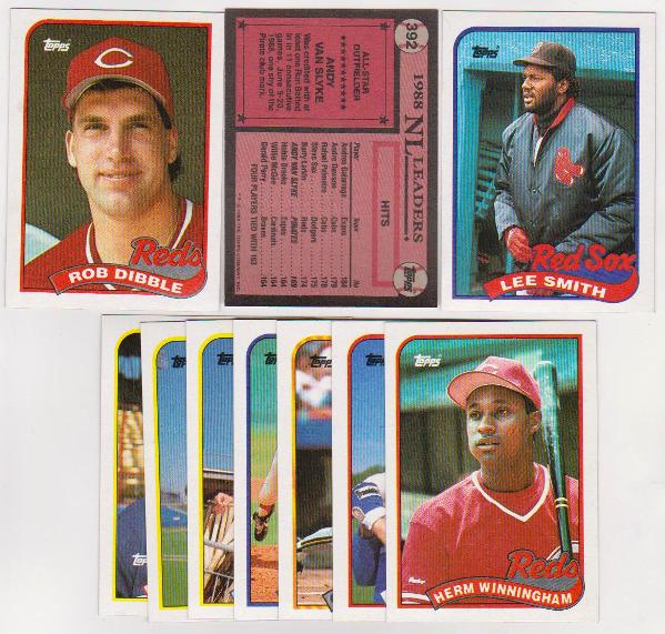ERROR LOT - 10 Different 1989 Topps Baseball Wrong Back Errors - Lee ...