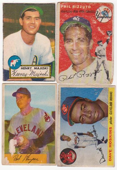 4 Different 1950's Topps/Bowman Baseball Cards w/ Phil Rizzuto (1952 ...