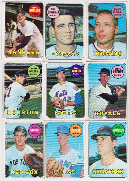 9 Different 1969 Topps Baseball Cards - Vintage Lot | Property Room
