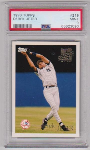 Graded PSA Mint 9 - Derek Jeter 1996 Topps #219 Card | Property Room