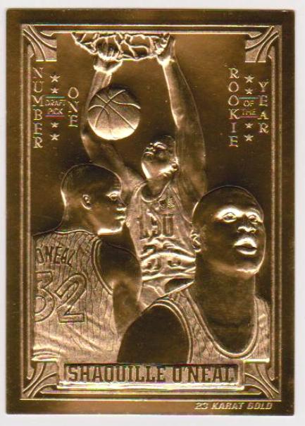 23 kt Gold - Shaquille O'Neal 1994 Classic Gold Card (1/24,900 ...