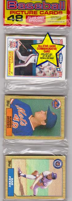1987 Topps Baseball 49 Card Rack Pack W Roger Clemens On Back