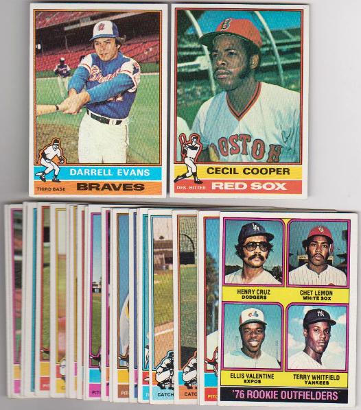 25 Different 1976 Topps Baseball Cards w/ Darrell Evans + More ...