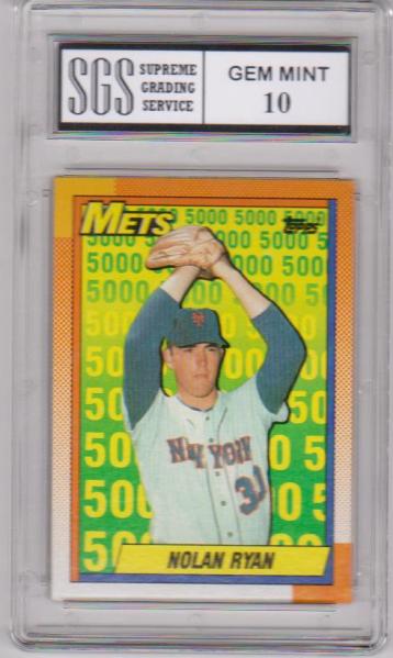 Graded Gem Mint 10 - Nolan Ryan 1990 Topps #2 Card - HOF'er | Property Room