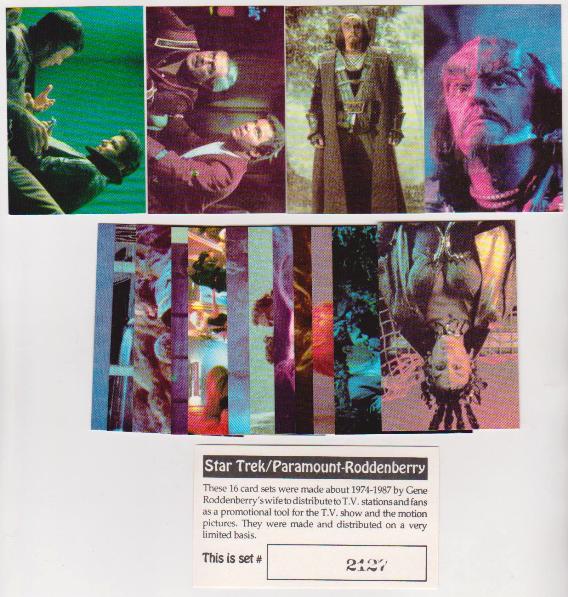 1974-1987 Star Trek/Paramount-Roddenberry 16 Card Serial Numbered Set ...