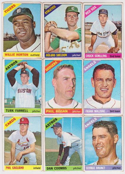 9 Different 1966 Topps Baseball Cards - Vintage Lot | Property Room