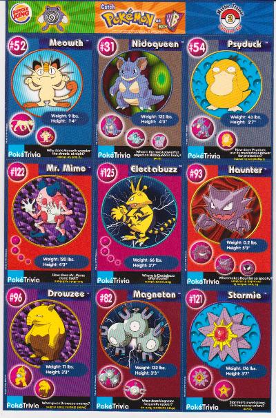1999 Pokemon Master Trainer Collector Set 9 Card Uncut Sheet #2 ...