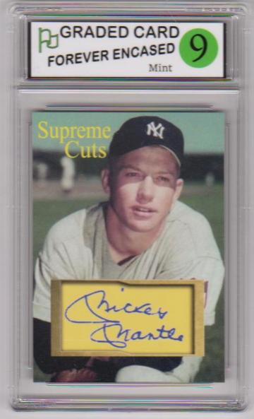 Graded Mint 9 - Mickey Mantle Supreme Cuts Facsimile Autograph Sample ...