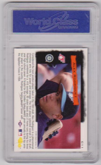 Rookie Graded Gem Mint 10 - Alex Rodriguez 1994 Classic Cream Of The ...