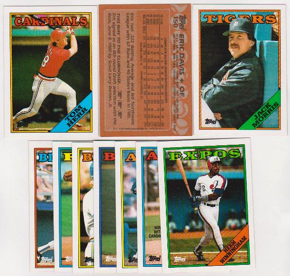 ERROR LOT - 10 Assorted 1988 Topps Baseball Wrong Back Errors w/ Jack ...