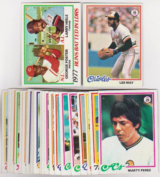 25 Different 1978 Topps Baseball Cards - George Foster/Larry Hisle ...
