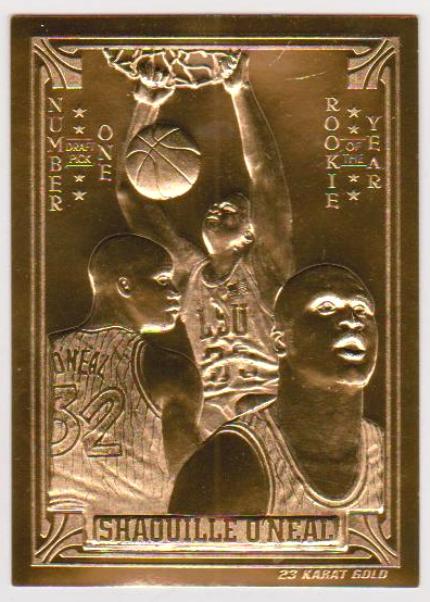 23 kt Gold - Shaquille O'Neal 1994 Classic Gold Card (1/24,900 ...