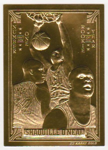 23 kt Gold - Shaquille O'Neal 1994 Classic Gold Card (1/24,900 ...