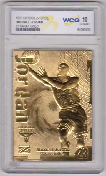 Graded Gem Mint 10 - Michael Jordan 1997 Skybox Z-Force 23 Kt Gold Card ...