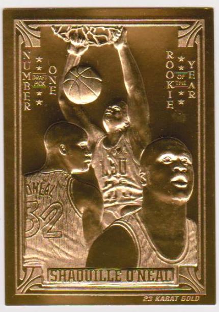 23 kt Gold - Shaquille O'Neal 1994 Classic Gold Card (1/24,900 ...