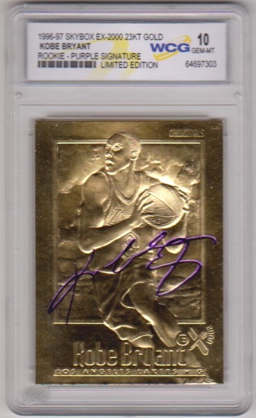 Rookie Graded Gem Mint 10 - Kobe Bryant 1996-97 Skybox EX-2000 w ...