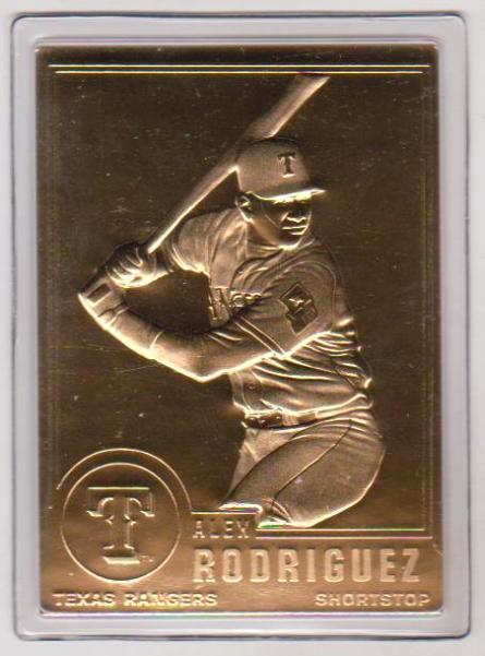 22 kt Gold - Alex Rodriguez 2002 Danbury Mint Gold Card | Property Room