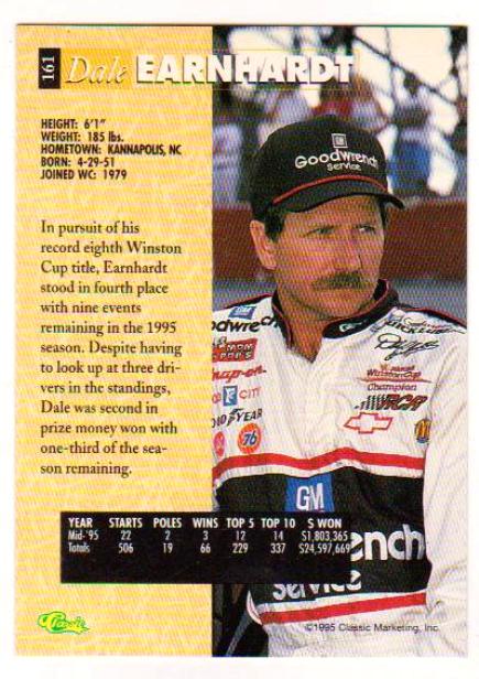 1 Of Only 795 Produced - DALE EARNHARDT 1995 Classic 5-Sport Printers ...