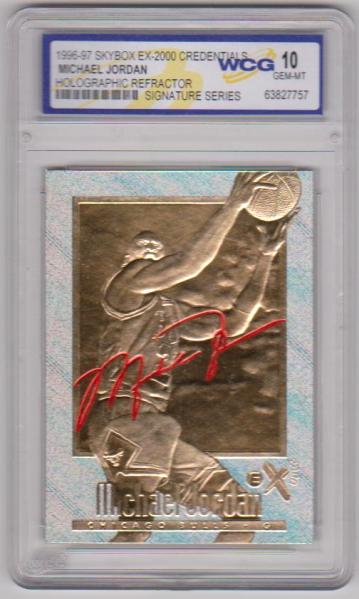 Graded Gem Mint 10 - Michael Jordan 1996-97 Skybox EX-2000 Credentials ...