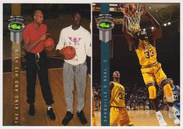Shaquille O'Neal Rookie Card Pair - 1992 Classic 4-Sport C3 #PR1 Promo ...