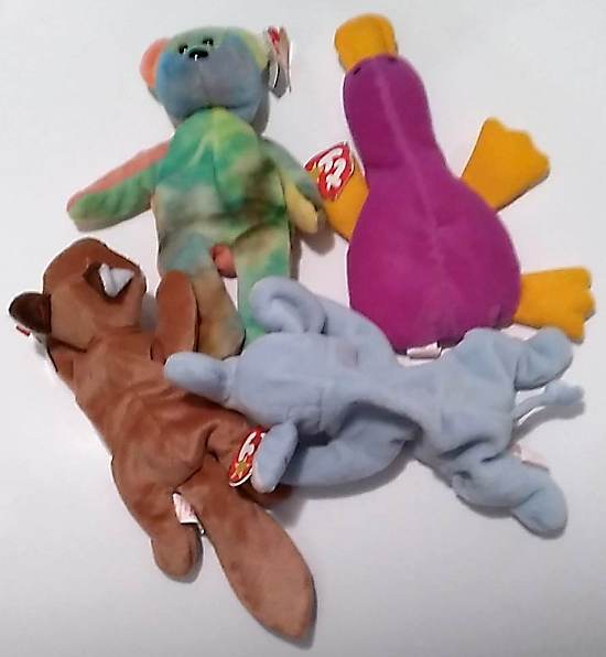 4 Different Ty Beanie Babies - 1993-1996 - w/ Garcia The Bear + More ...