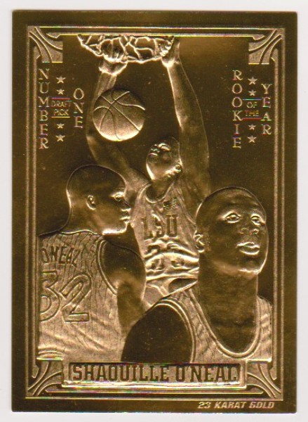 23 kt Gold - Shaquille O'Neal 1994 Classic Gold Card (1/24,900 ...