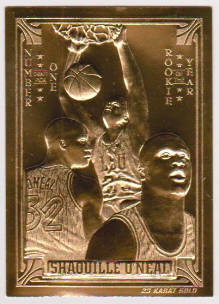 23 kt Gold - Shaquille O'Neal 1994 Classic Gold Card (1/24,900 ...