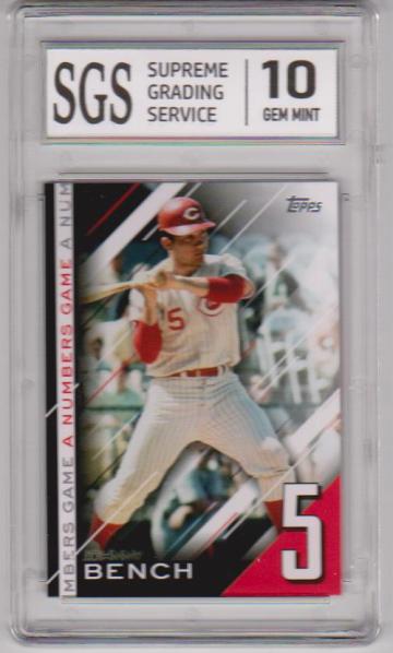 Graded Gem Mint 10 - Johnny Bench 2020 Topps A Numbers Game #NG-24 ...