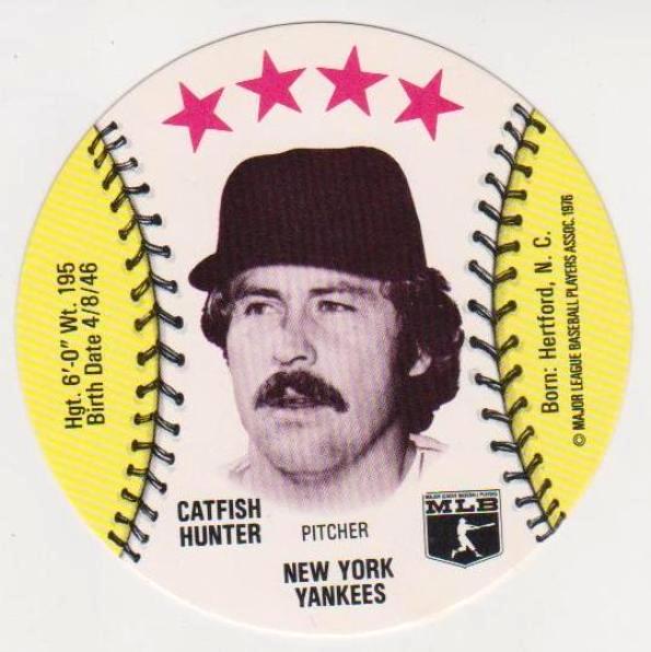 1976 Isaly's Disc Catfish Hunter Card - High Grade | Property Room