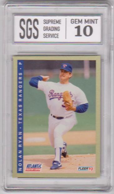 Graded Gem Mint 10 - Nolan Ryan 1993 Fleer Atlantic #20 of 25 Card ...